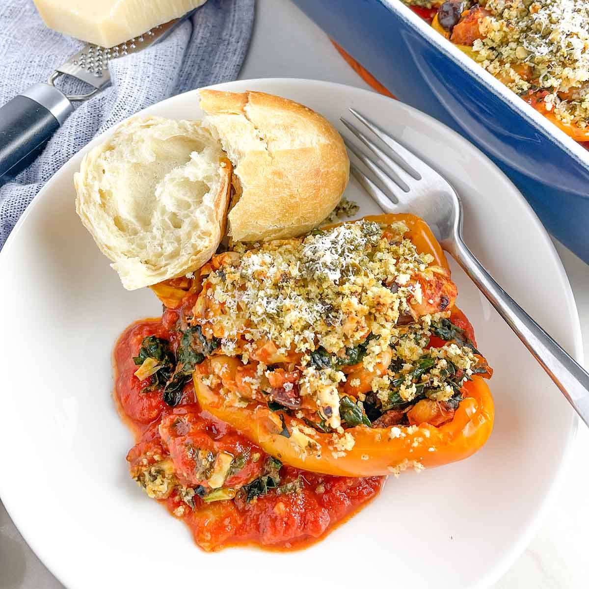 Vegetarian Stuffed Italian Peppers (No Rice) - Midwestern HomeLife