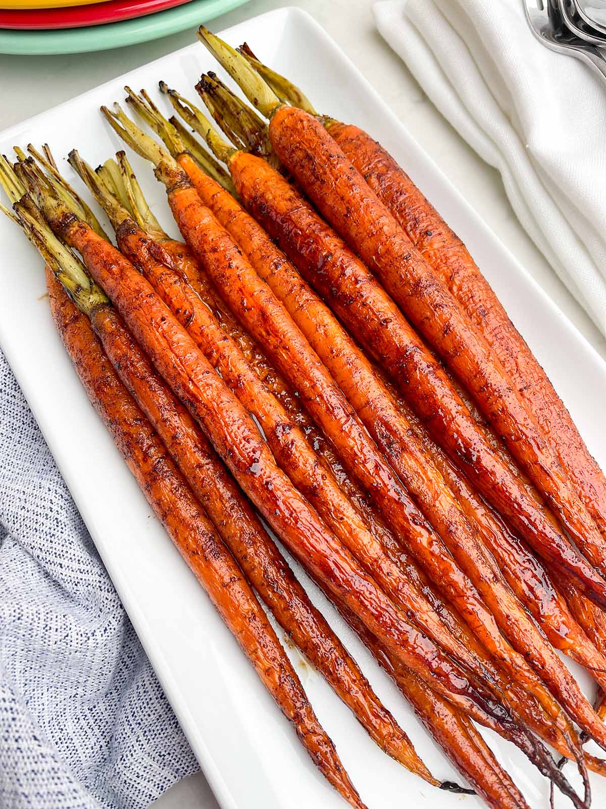 Maple Balsamic Glazed Roasted Carrots - Midwestern HomeLife