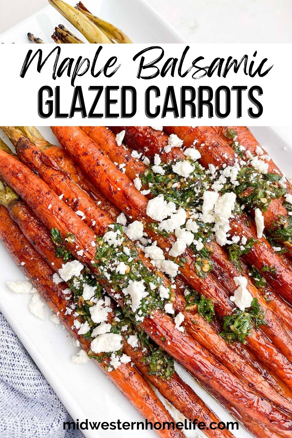 Maple Balsamic Glazed Roasted Carrots - Midwestern HomeLife