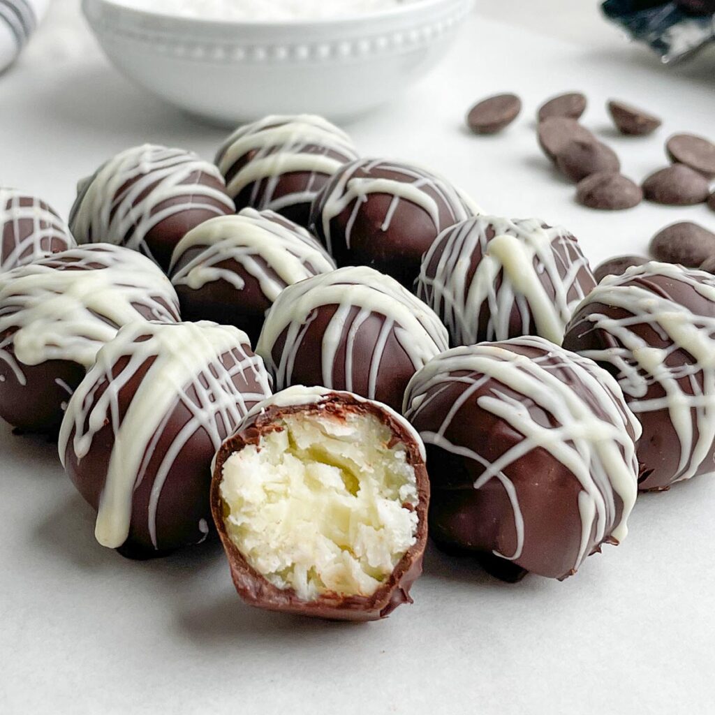 Easy Chocolate Coconut Balls (No Bake) - Midwestern HomeLife