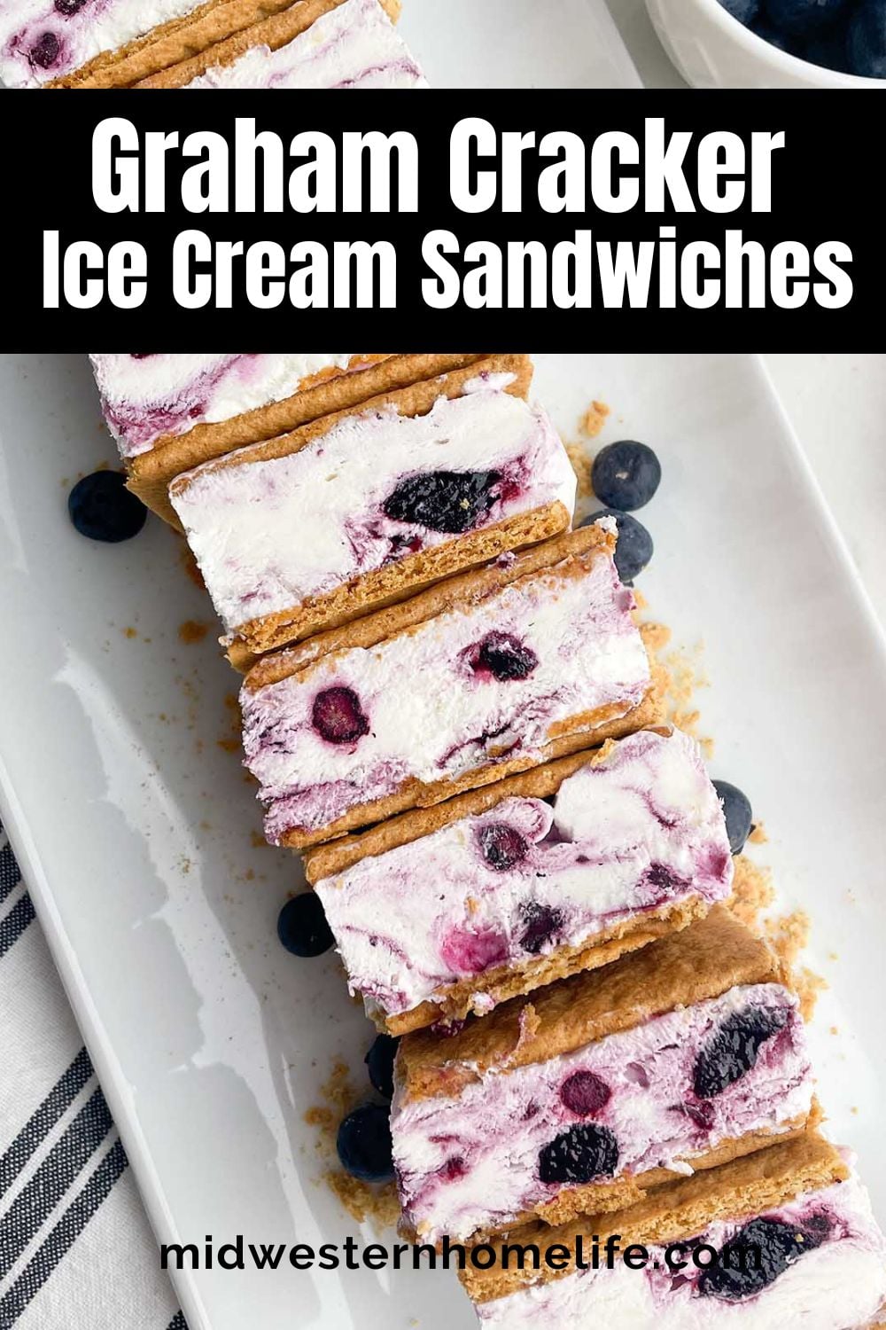 Lemon Blueberry Graham Cracker Ice Cream Sandwiches - Midwestern HomeLife
