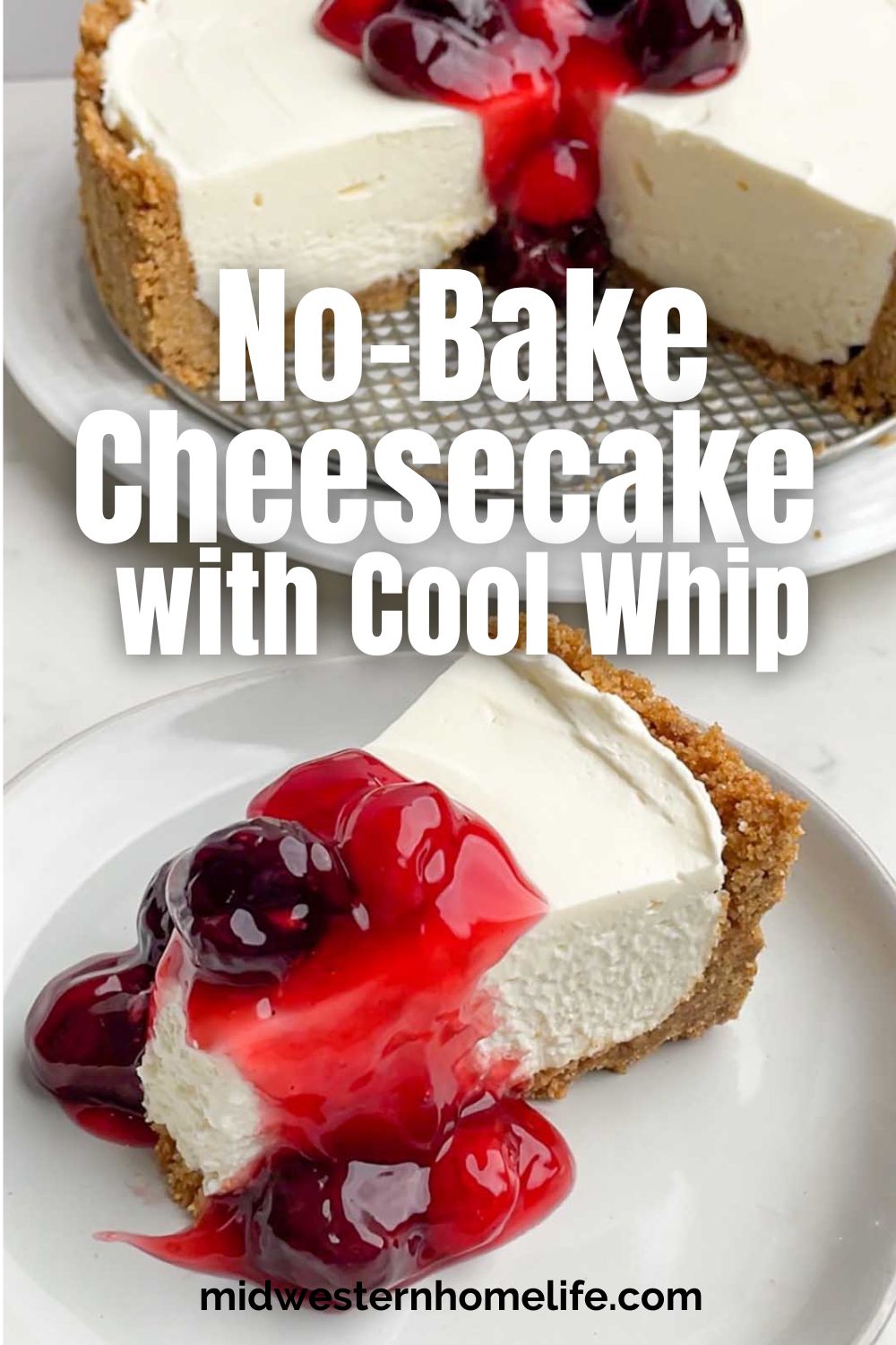 No-Bake Cheesecake with Cool Whip - Midwestern HomeLife