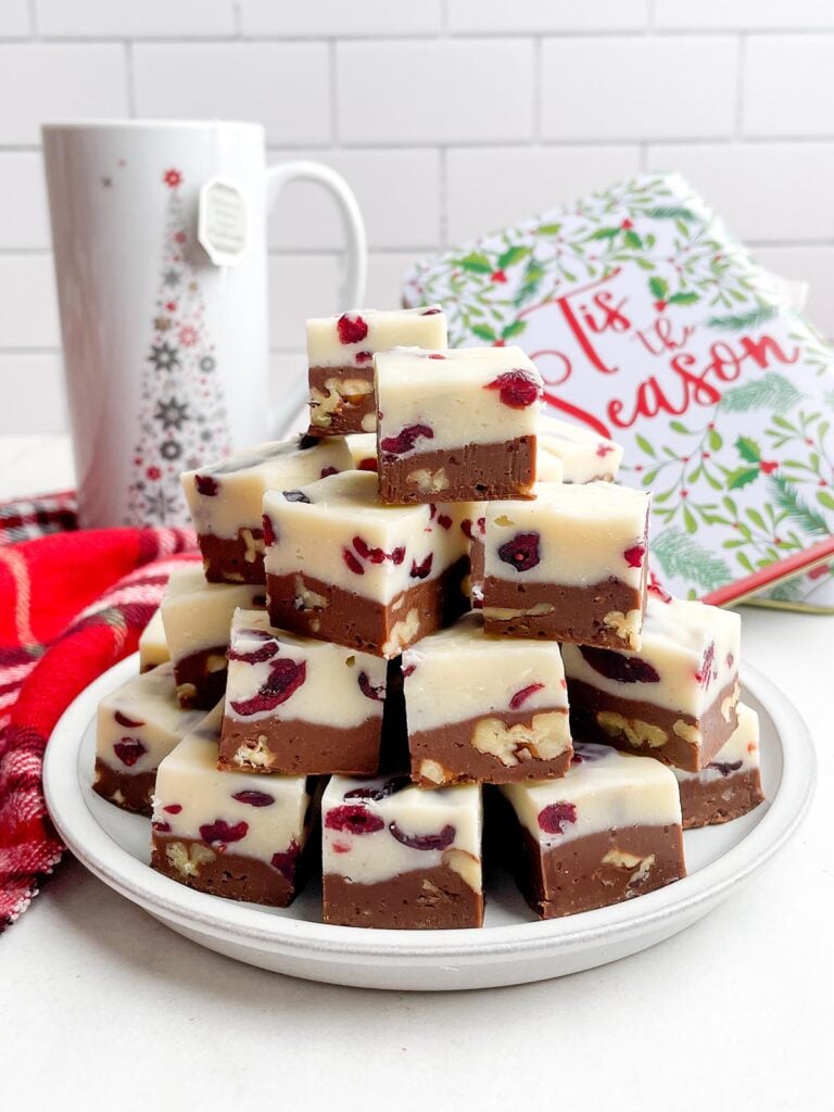 Festive Christmas Fudge (Easy!) - Midwestern HomeLife