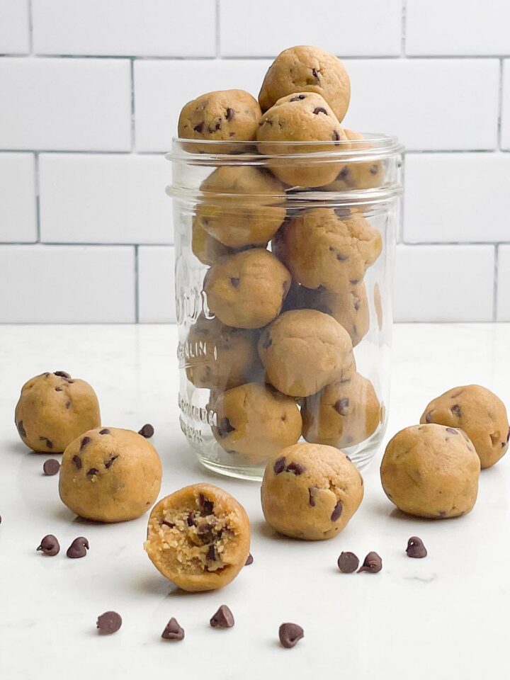 Edible Chocolate Chip Cookie Dough Balls (No Bake) - Midwestern HomeLife