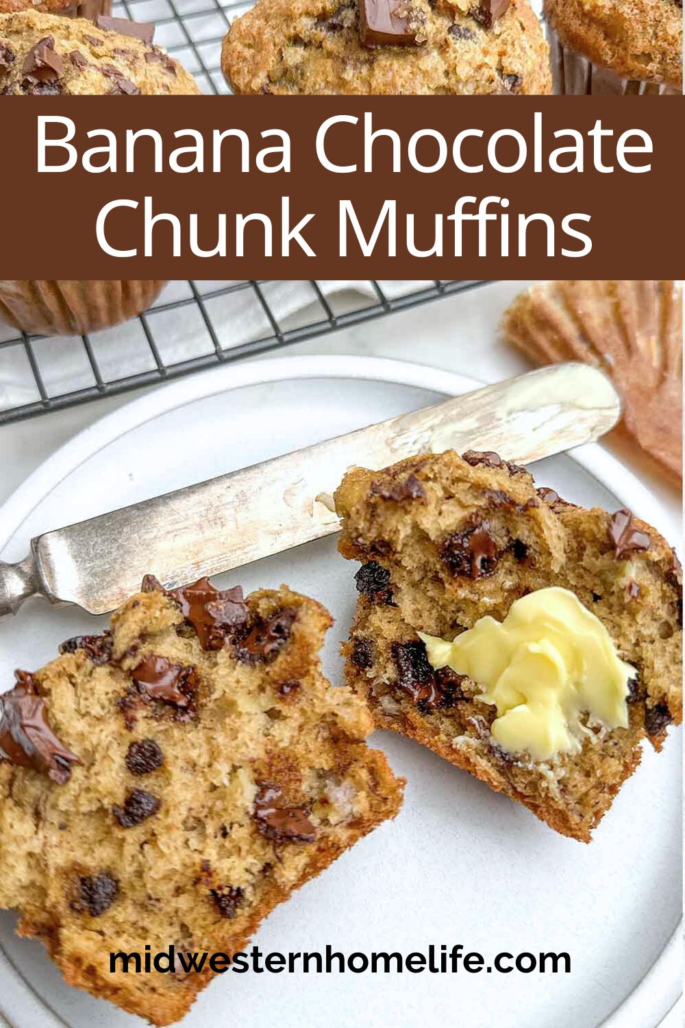 Chocolate Chunk Banana Muffins - Midwestern HomeLife