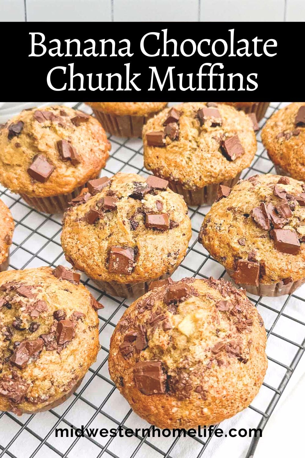 Chocolate Chunk Banana Muffins - Midwestern HomeLife