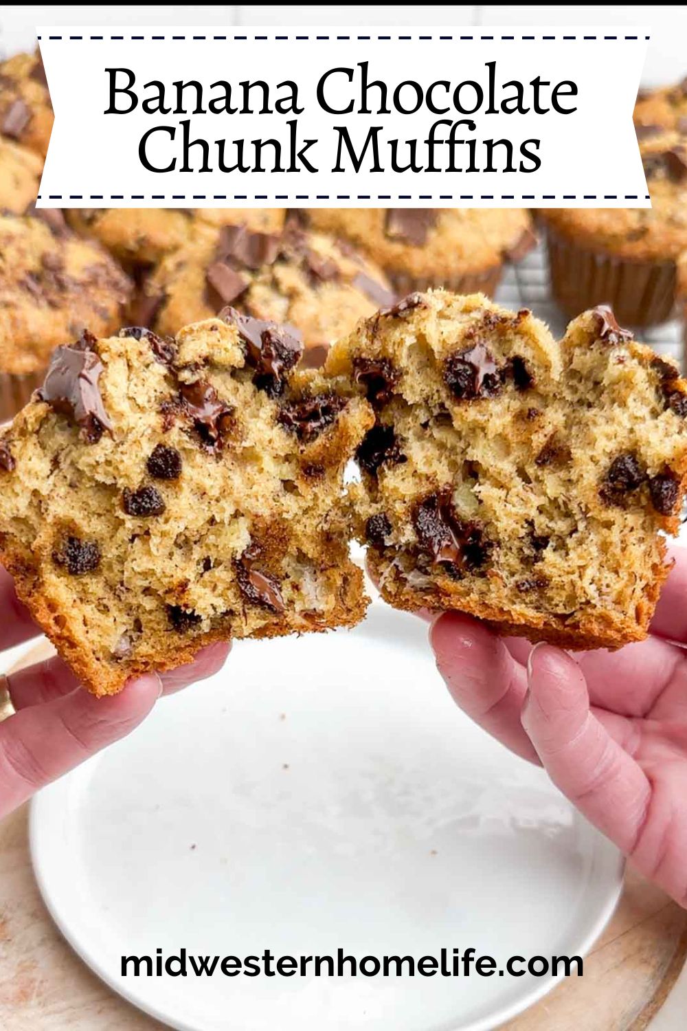 Chocolate Chunk Banana Muffins - Midwestern HomeLife