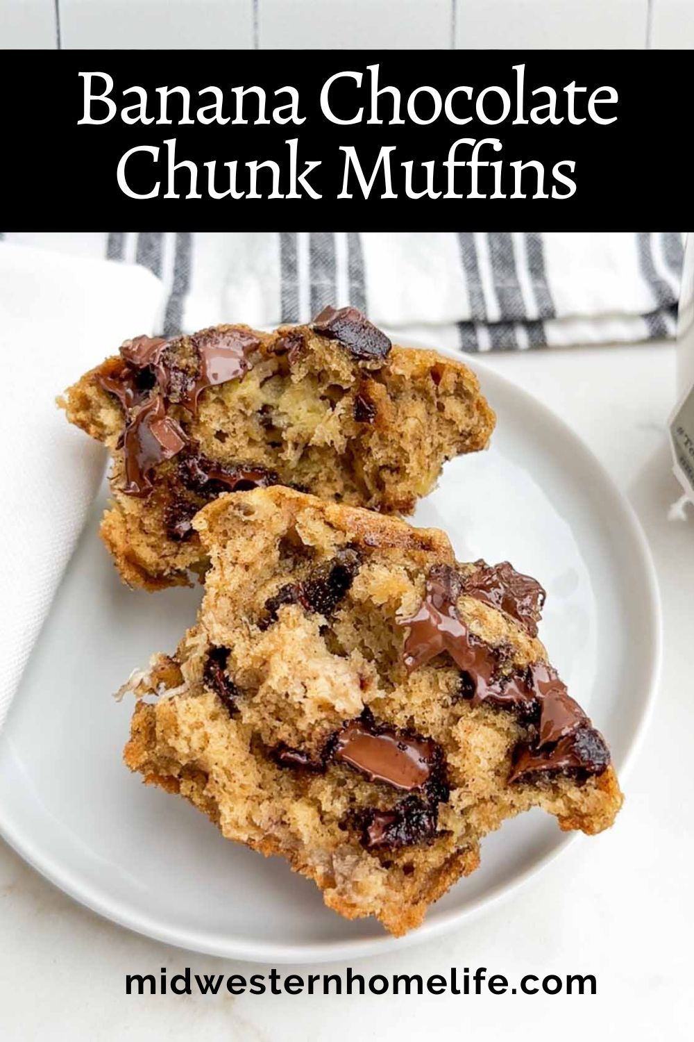 Chocolate Chunk Banana Muffins - Midwestern HomeLife