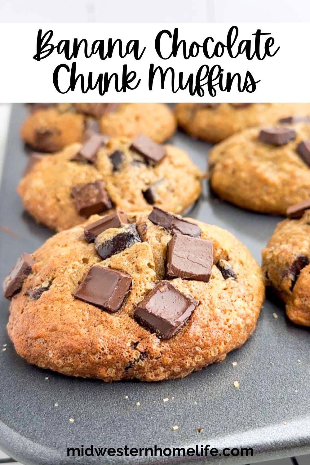 Chocolate Chunk Banana Muffins - Midwestern HomeLife