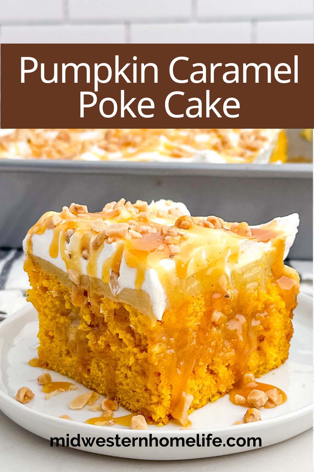 Pumpkin Poke Cake - Midwestern HomeLife