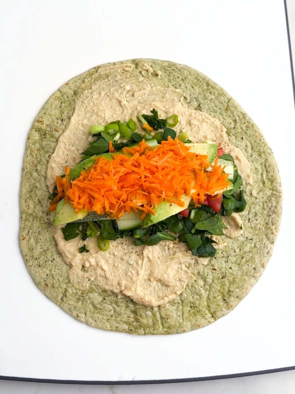 Hummus Wrap with Raw Veggies - Midwestern HomeLife