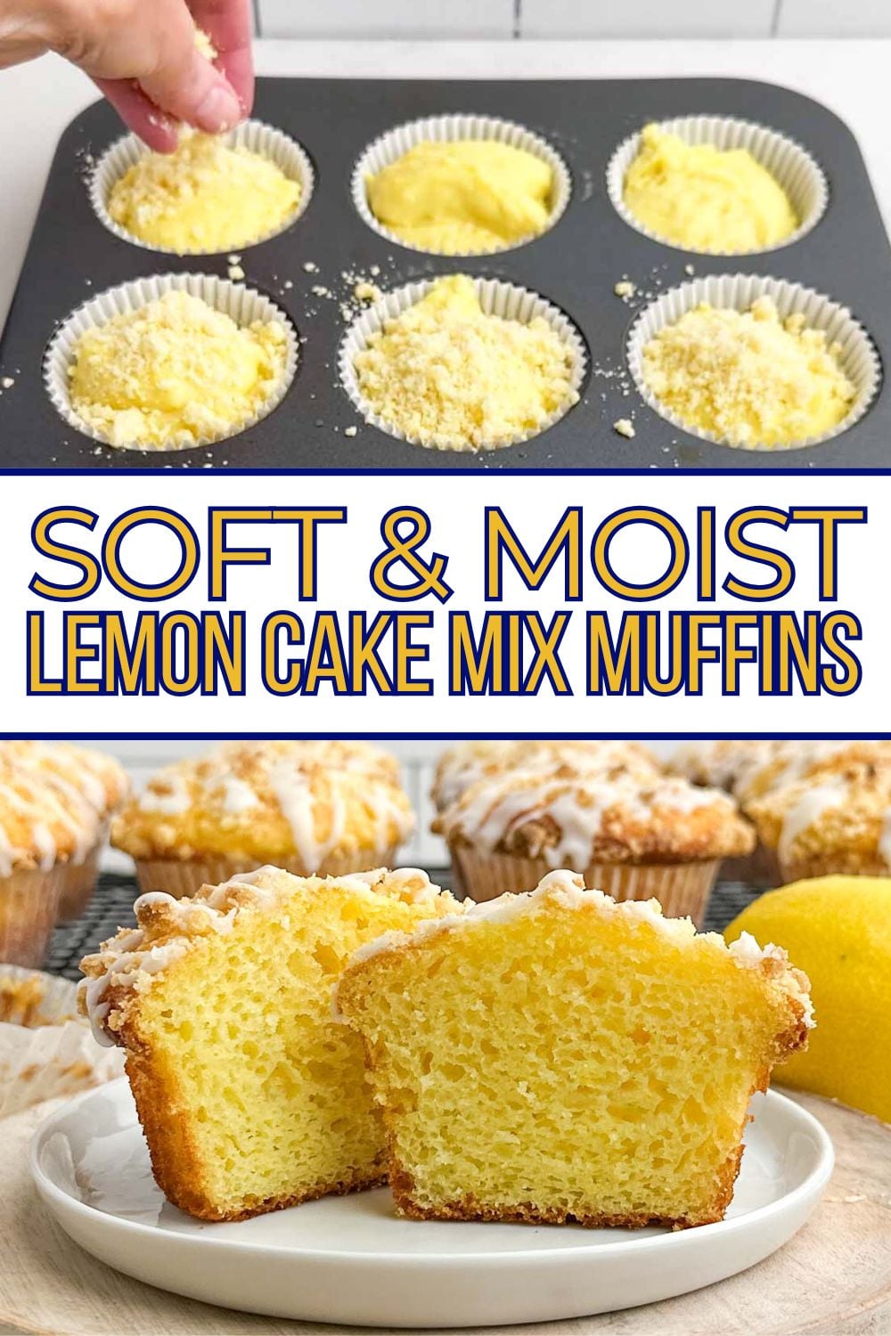 Lemon Cake Mix Muffins with Lemon Glaze - Midwestern HomeLife