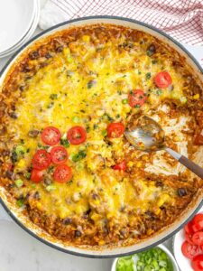 Ground Beef Salsa Rice - Midwestern HomeLife