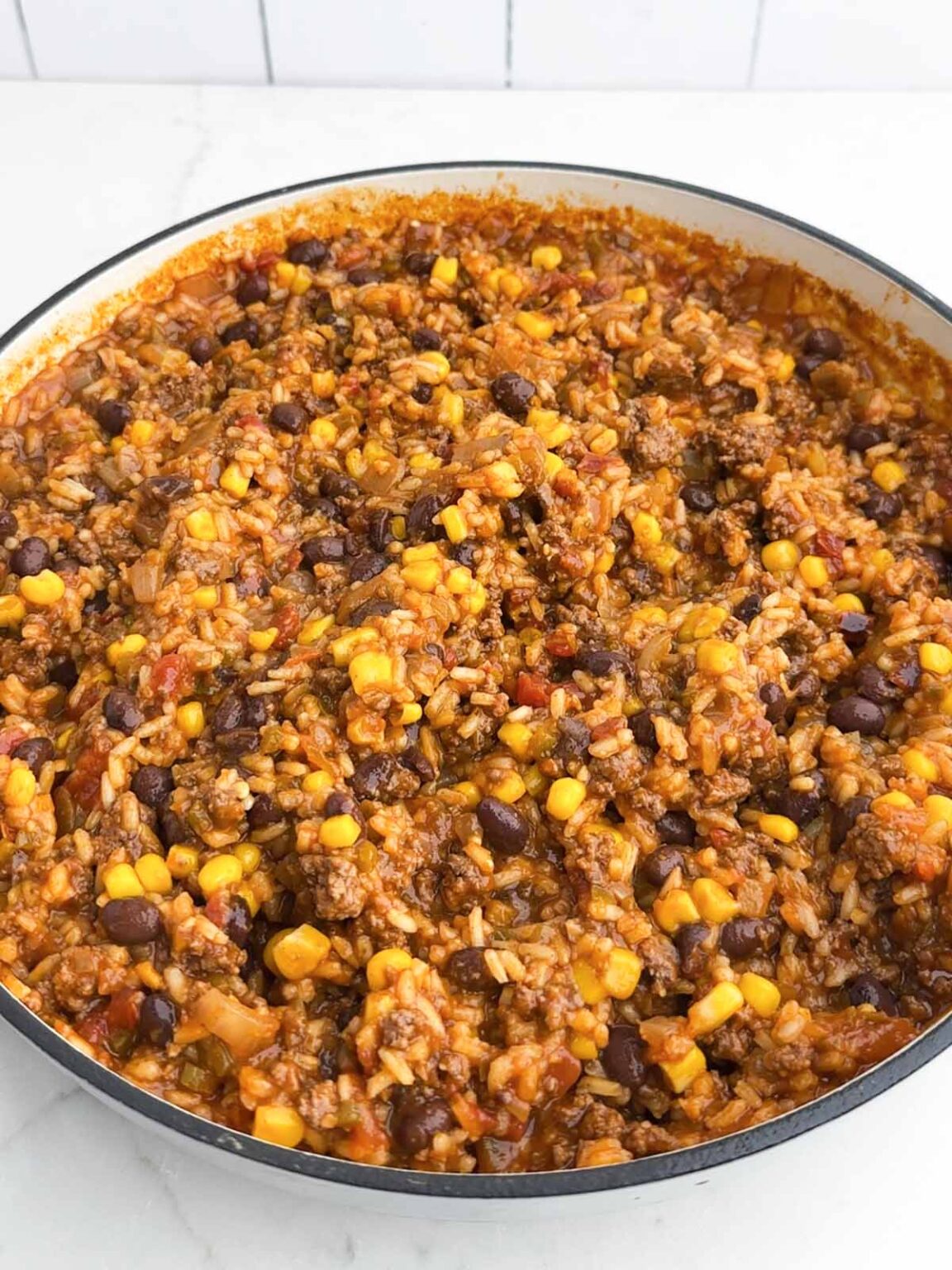 Ground Beef Salsa Rice - Midwestern HomeLife